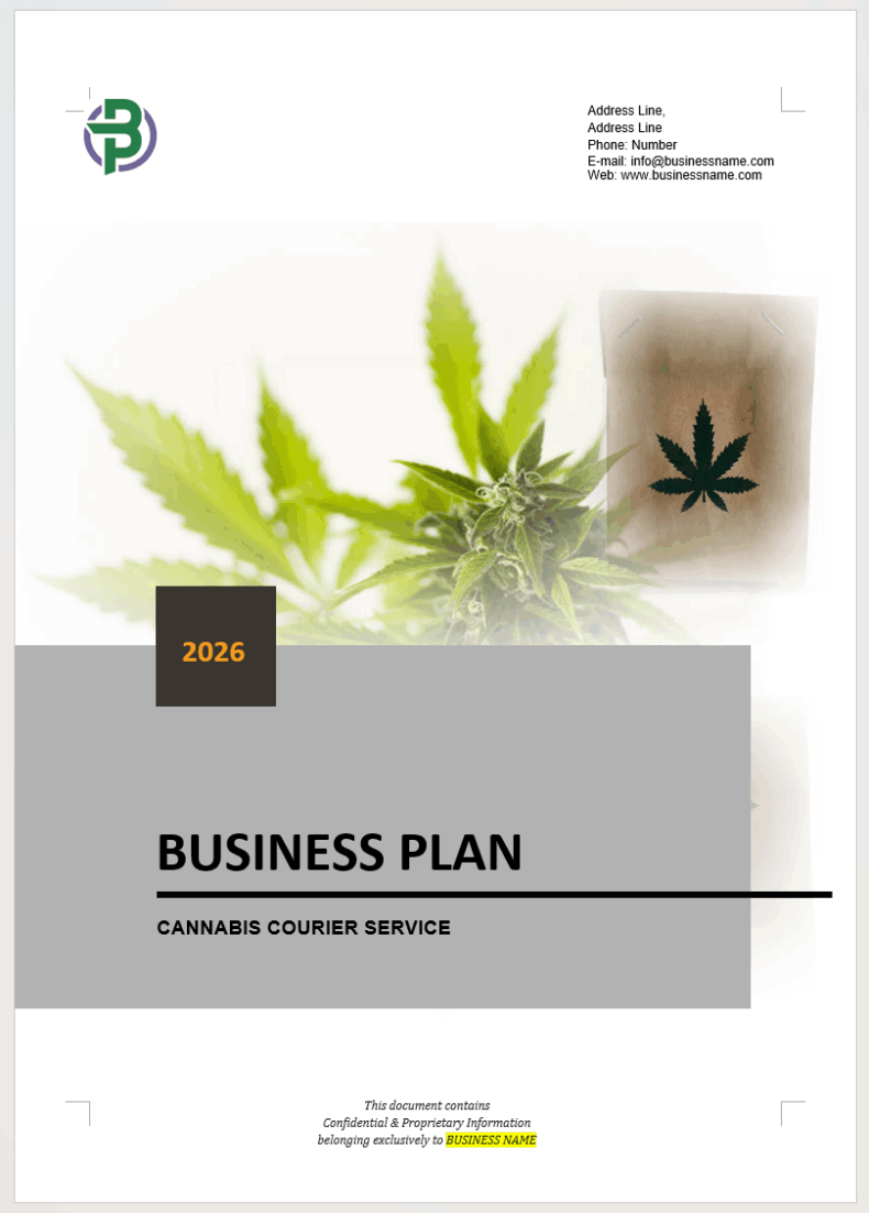 Cannabis Courier Business Plan Template – Business Plan Templates
